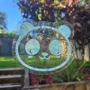 Panda Window Suncatcher Window Decal Sticker Panda Gift Rainbow Frosted ...