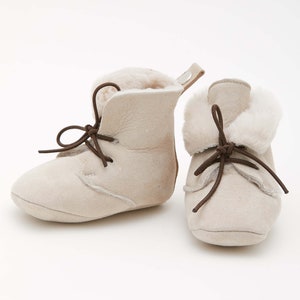 Callizio Genuine Leather Baby Booties Unisex Crib Shoes Lace-up Sof ...
