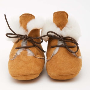 Callizio Genuine Leather Baby Booties Unisex Crib Shoes Lace-up Sof ...