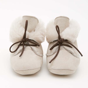 Callizio Genuine Leather Baby Booties Unisex Crib Shoes Lace-up Sof ...