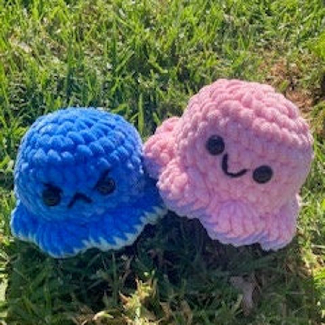 Cute Fluffy Crochet Reversible Octopus - Etsy