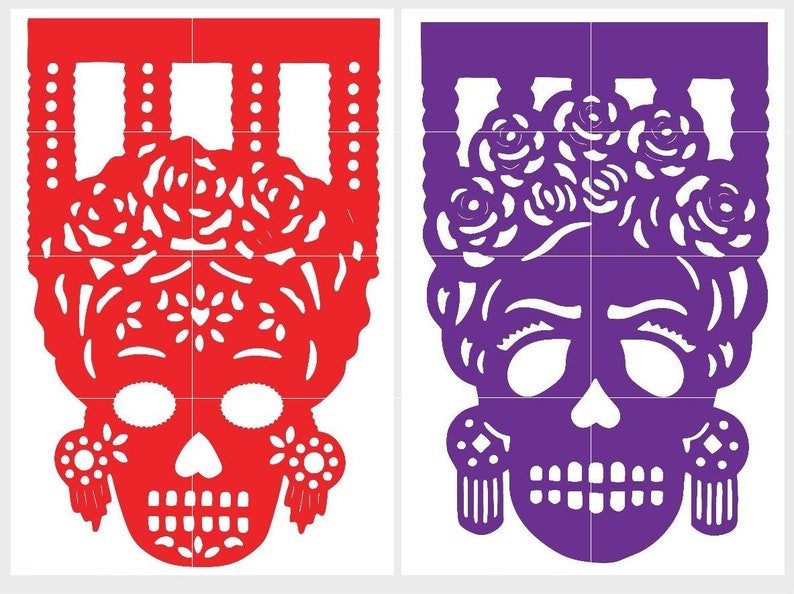 Papel picado clip art set-clip art, arte popular Mexicano, Día de ...