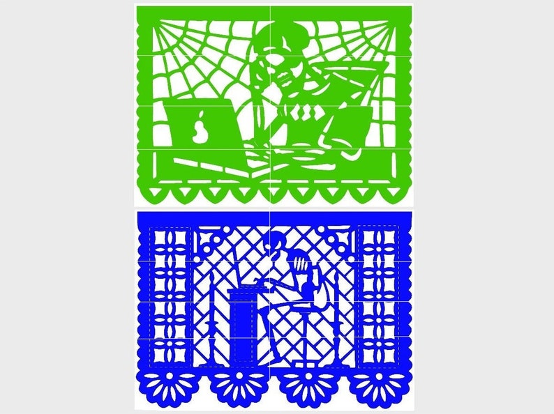 Papel picado clip art set-clip art, arte popular Mexicano, Día de ...