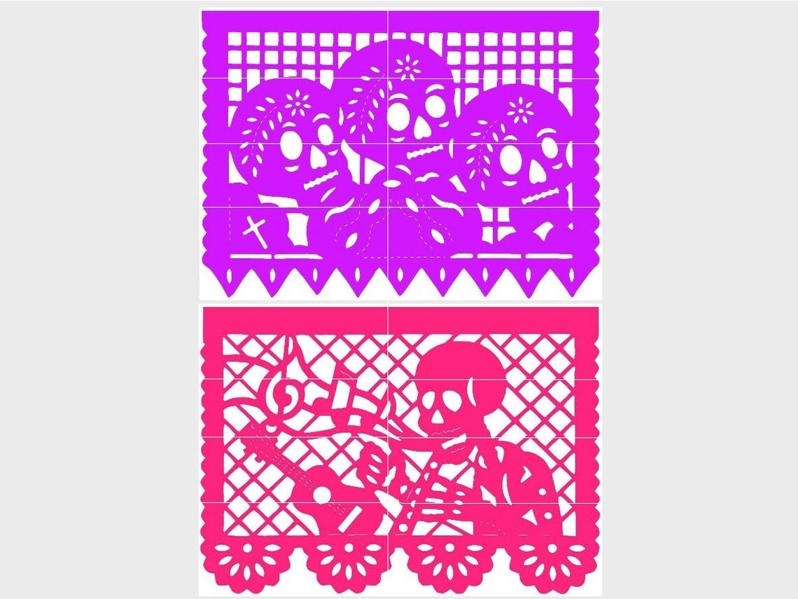 Papel picado clip art set-clip art, arte popular Mexicano, Día de ...