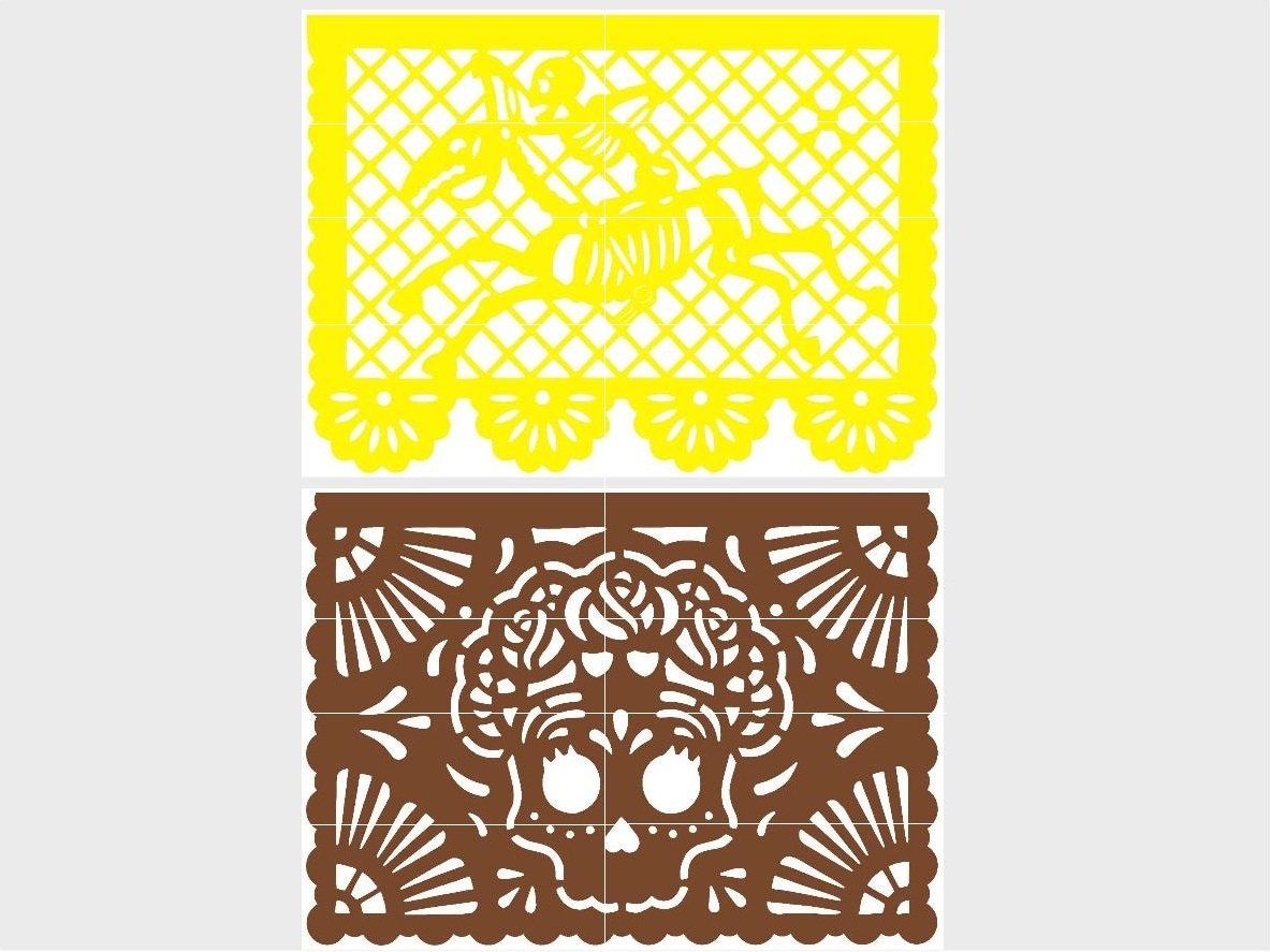 Papel picado clip art set-clip art, arte popular Mexicano, Día de ...