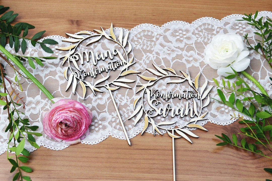 Personalized Cake Topper / Cake Picker for Confirmation by - Etsy