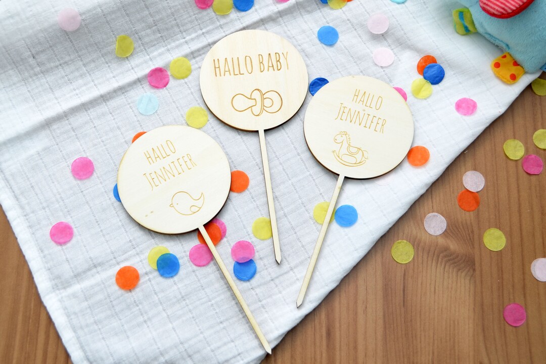 Cake Topper / Cake Pike for Birth / Baby Party Cake Topper Lettering ...