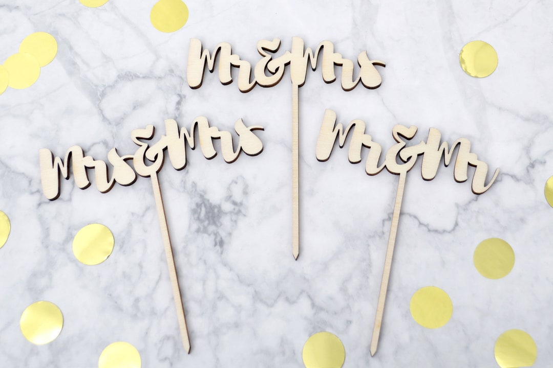 Cake Topper / Cake Pike for the Wedding / Wedding Cake Lettering mr Mrs ...