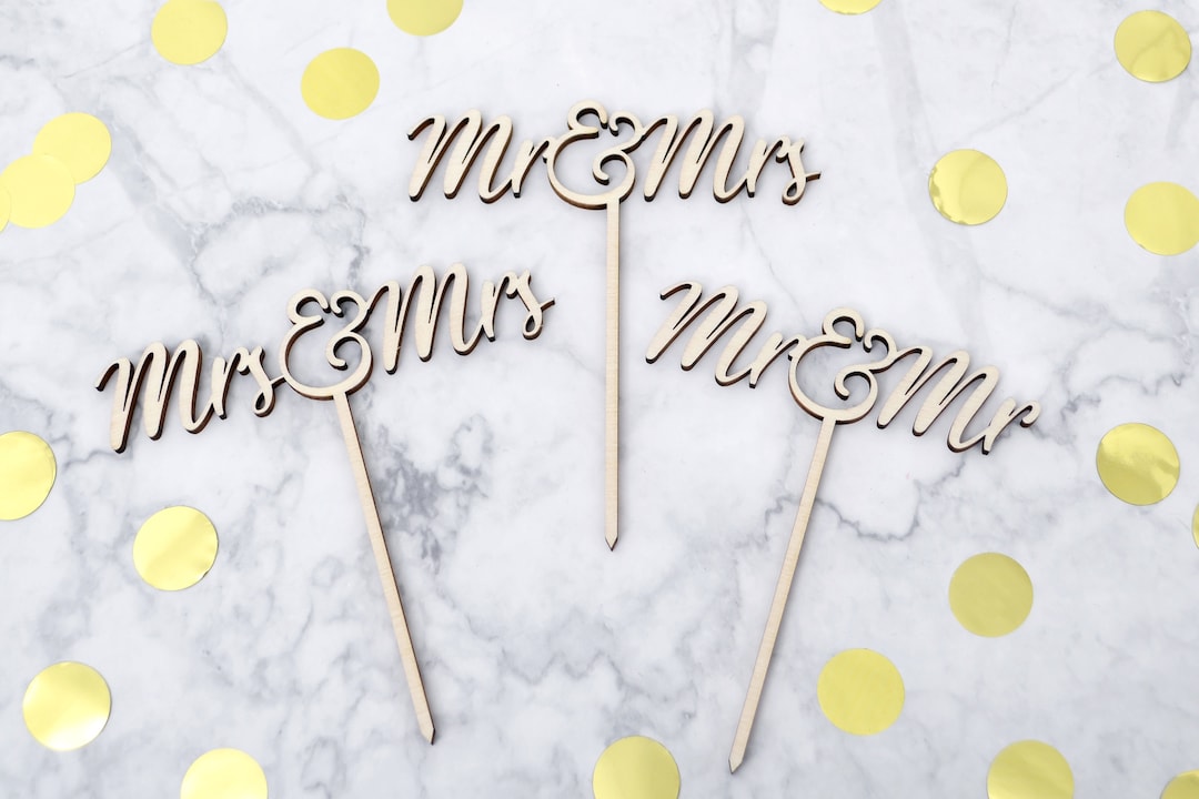 Cake Topper / Cake Pike for the Wedding / Wedding Cake Lettering mr Mrs ...