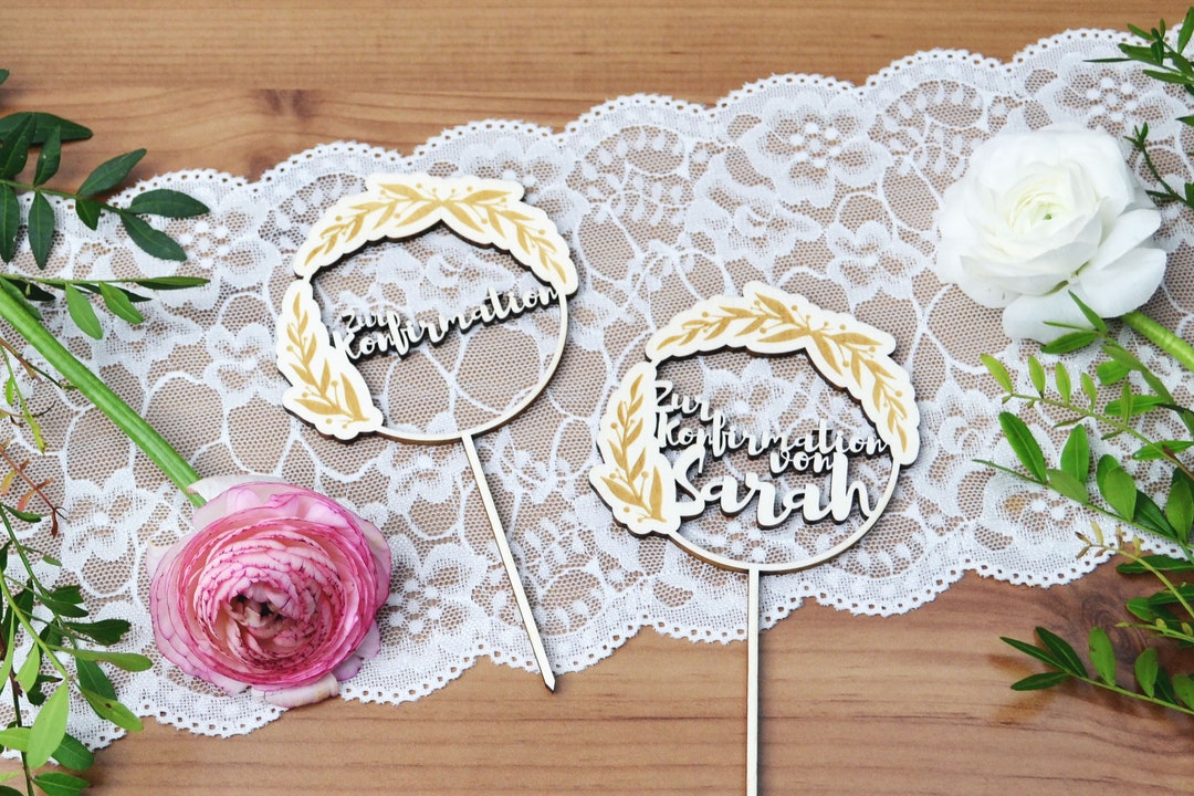 Personalized Cake Topper / Cake Picker for Confirmation by Name - Etsy