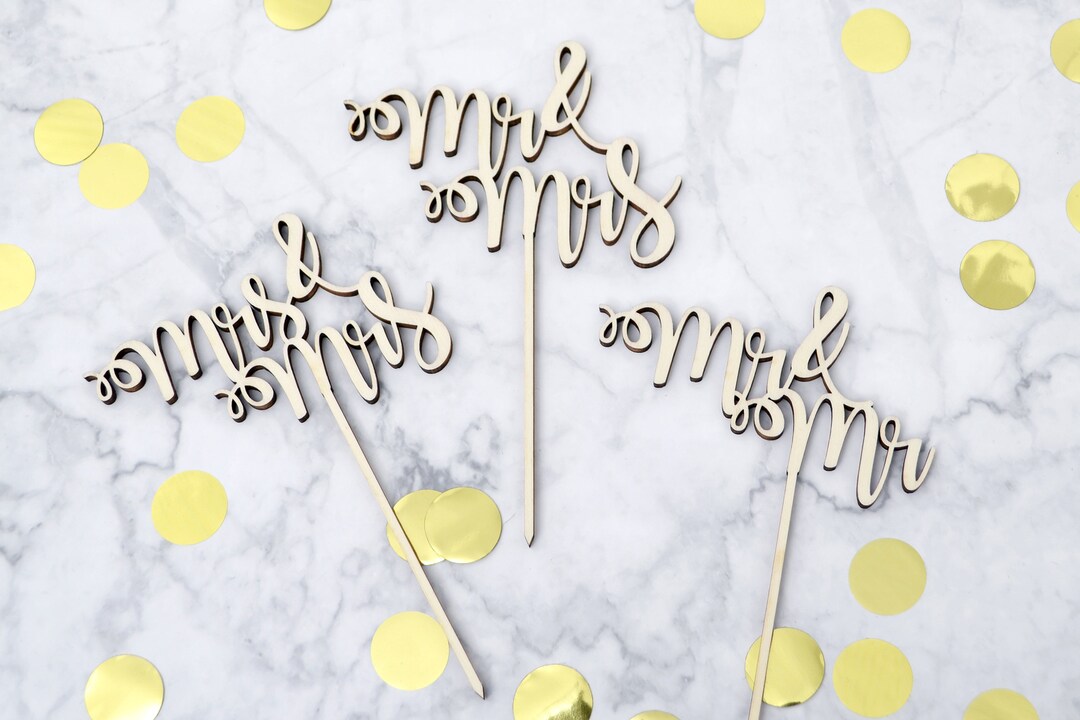 Cake Topper / Cake Pike for the Wedding / Wedding Cake Lettering mr Mrs ...