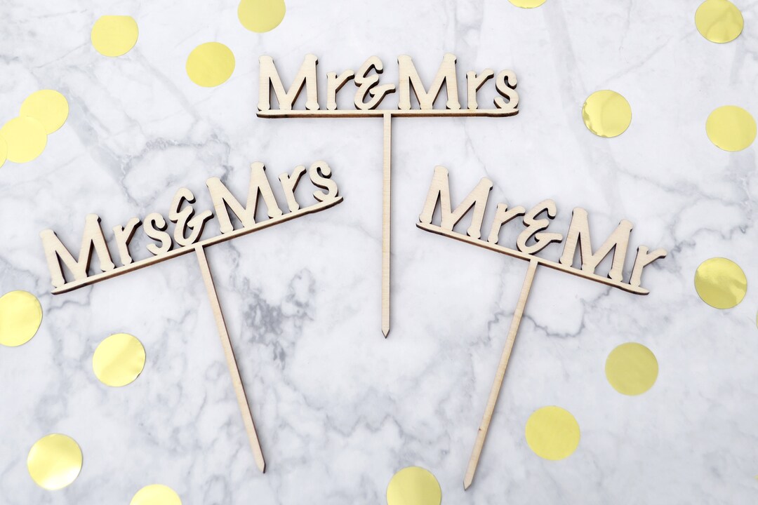 Cake Topper / Cake Pike for the Wedding / Wedding Cake Lettering mr Mrs ...