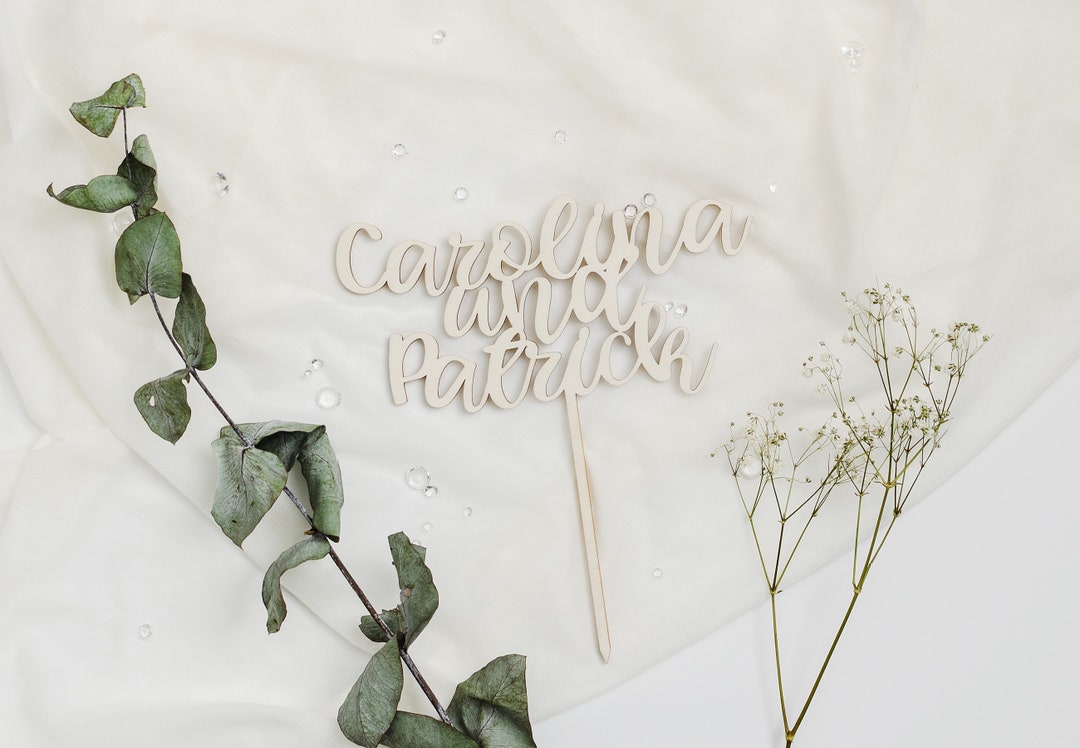 Personalized Cake Topper / Cake Picker for the Wedding Cake With Name ...