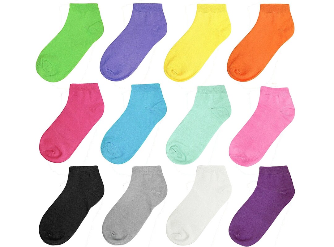 Falari 12 Pairs Assorted Color Girl Toddler Kids Cotton Socks - Etsy