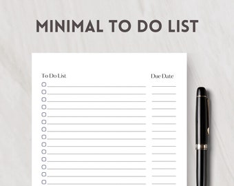 Simple to Do List Printable, Simple Tasks List Template, Productivity ...