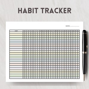 Habit Tracker Printable, Habit Tracking Template, Life Planner, A4 ...