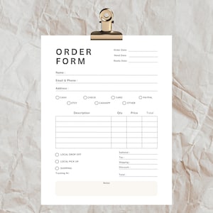 Order Form Editable | Crafters Order Form Template | Etsy Shop Craft ...
