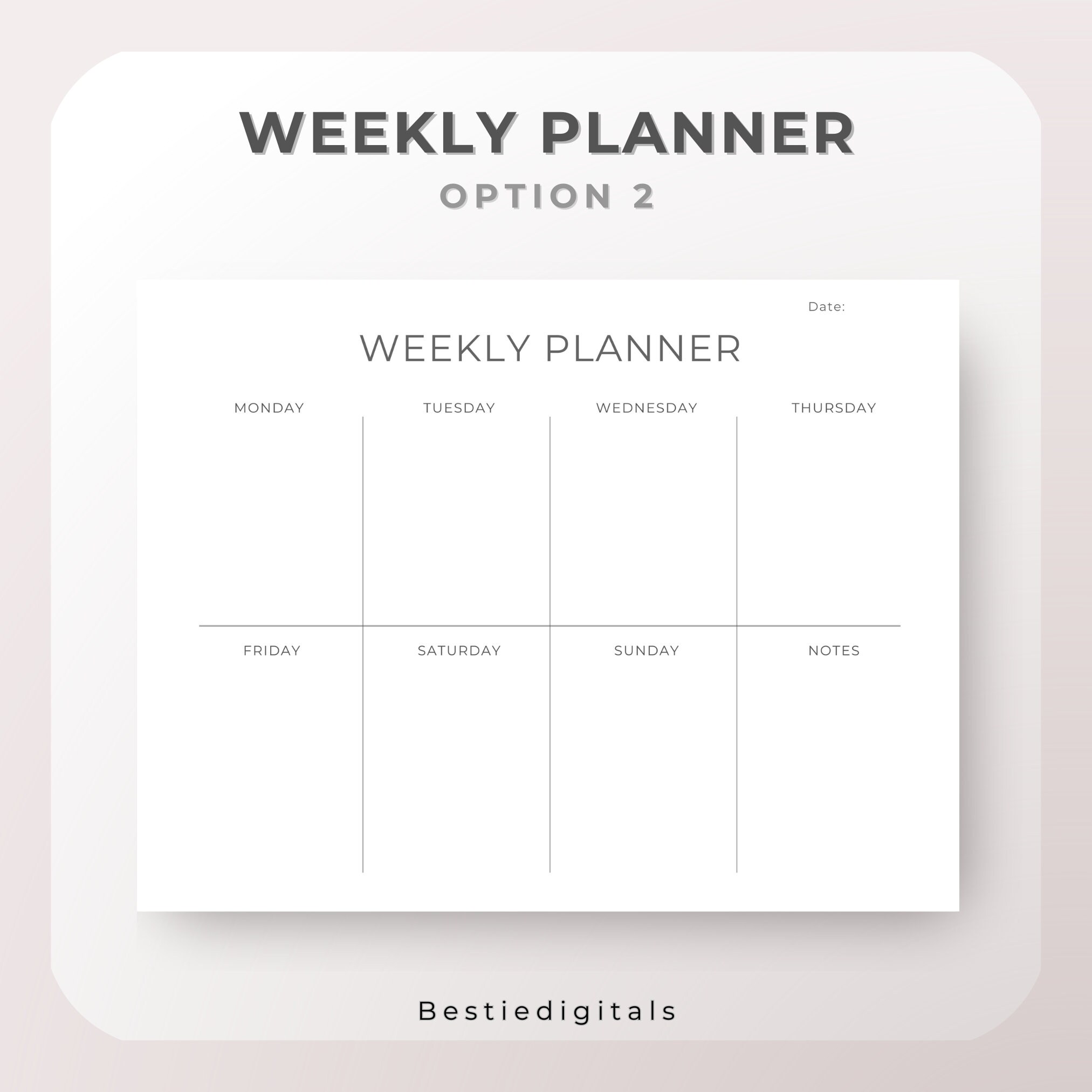 Weekly Planner PDF 4 Unique Layouts in Letter A4 Sizes Printable ...