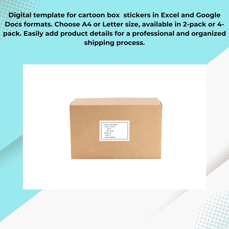 Cartoon Box Shipping Label Template: Editable Excel, Google Sheets ...