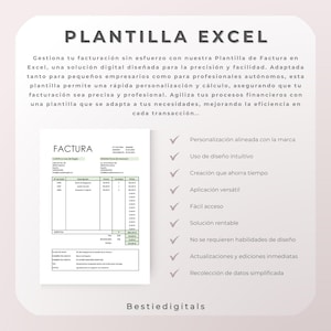 Spanish Invoice Template: Customizable Excel Format (digital Download ...