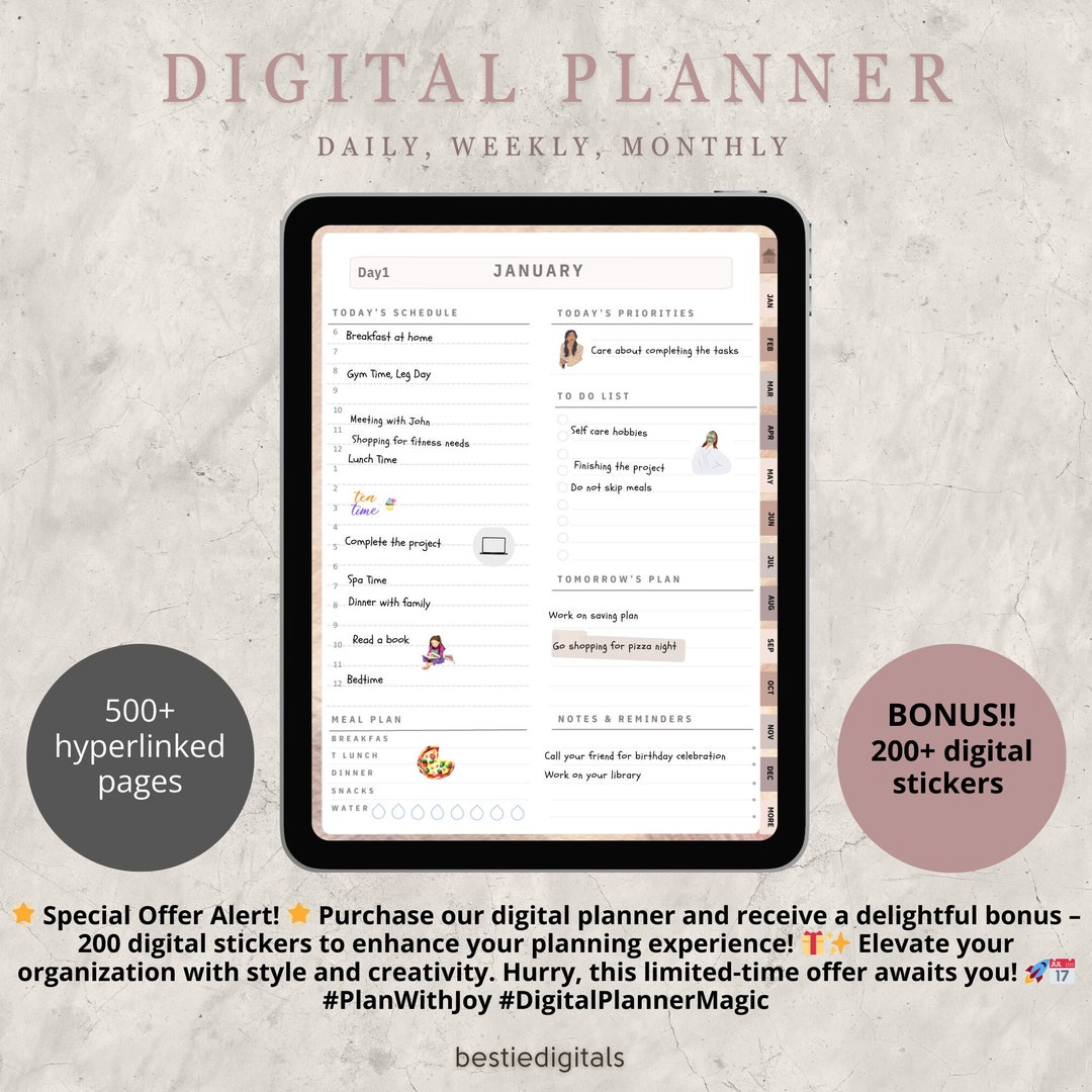 Digital Planner 2024, 2025, Minimalist Digital Planner, iPad Planner ...