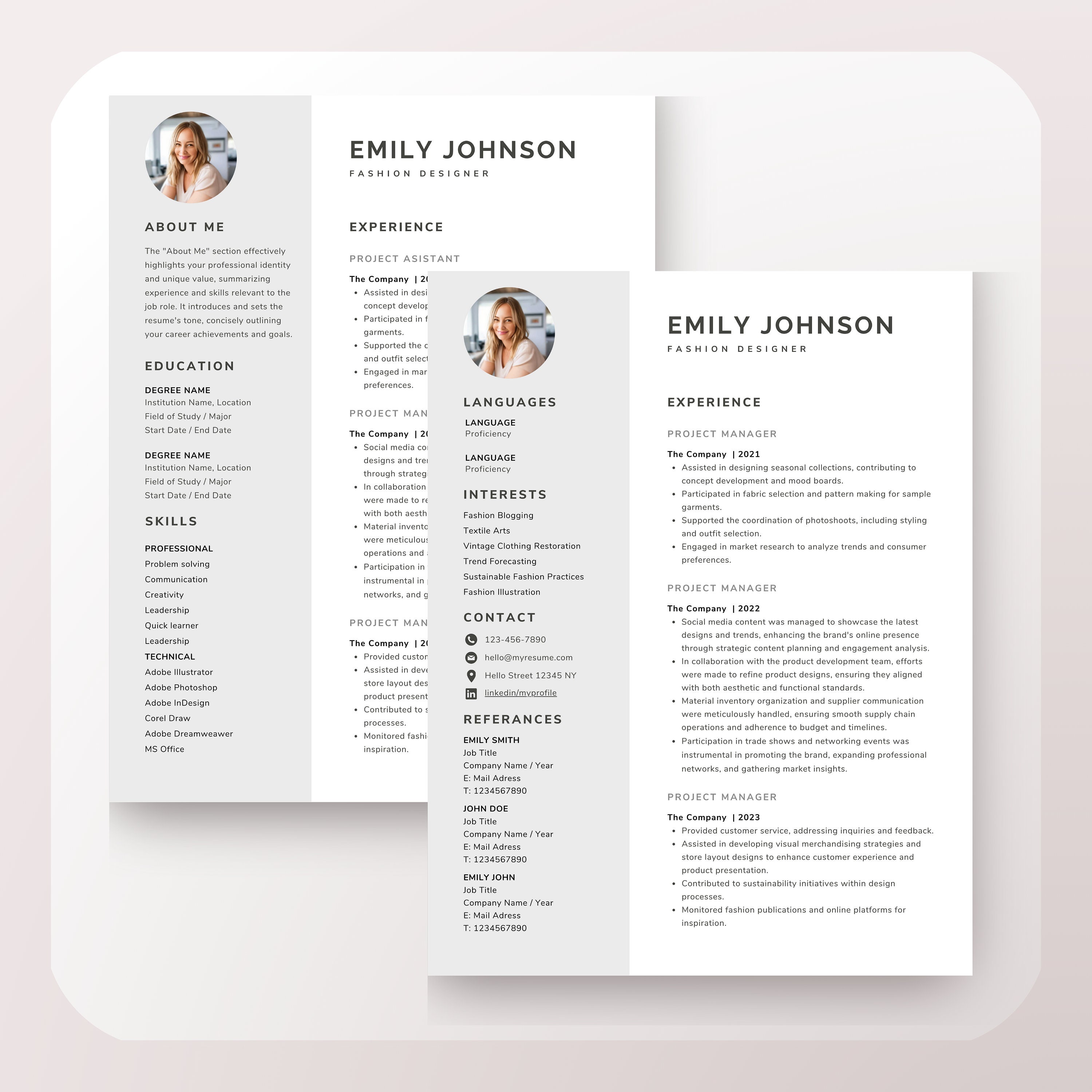 CLEAN MODERN Resume Template Editable Template in Canva Easy to Edit ...