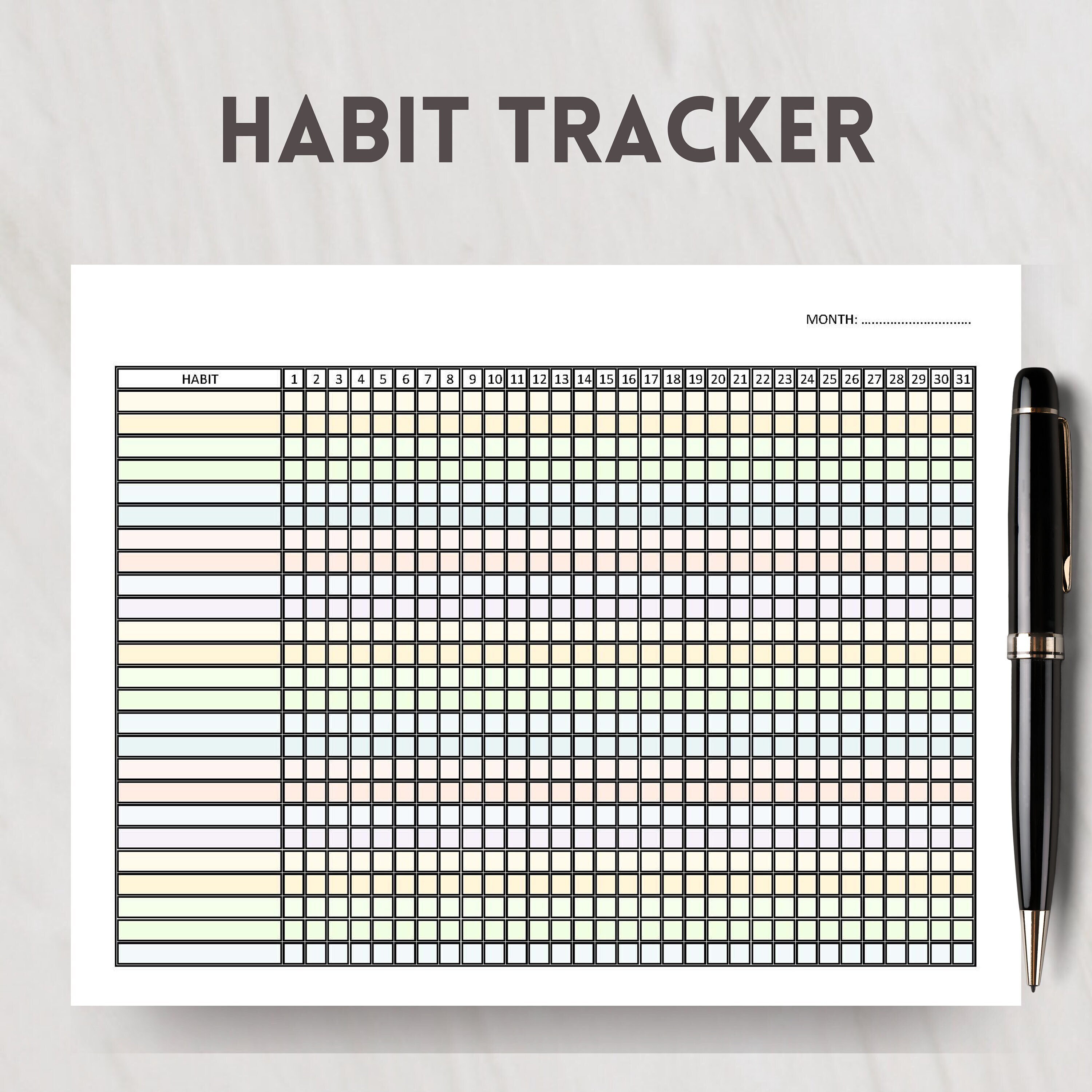 Habit Tracker Printable, Habit Tracking Template, Life Planner, A4 ...