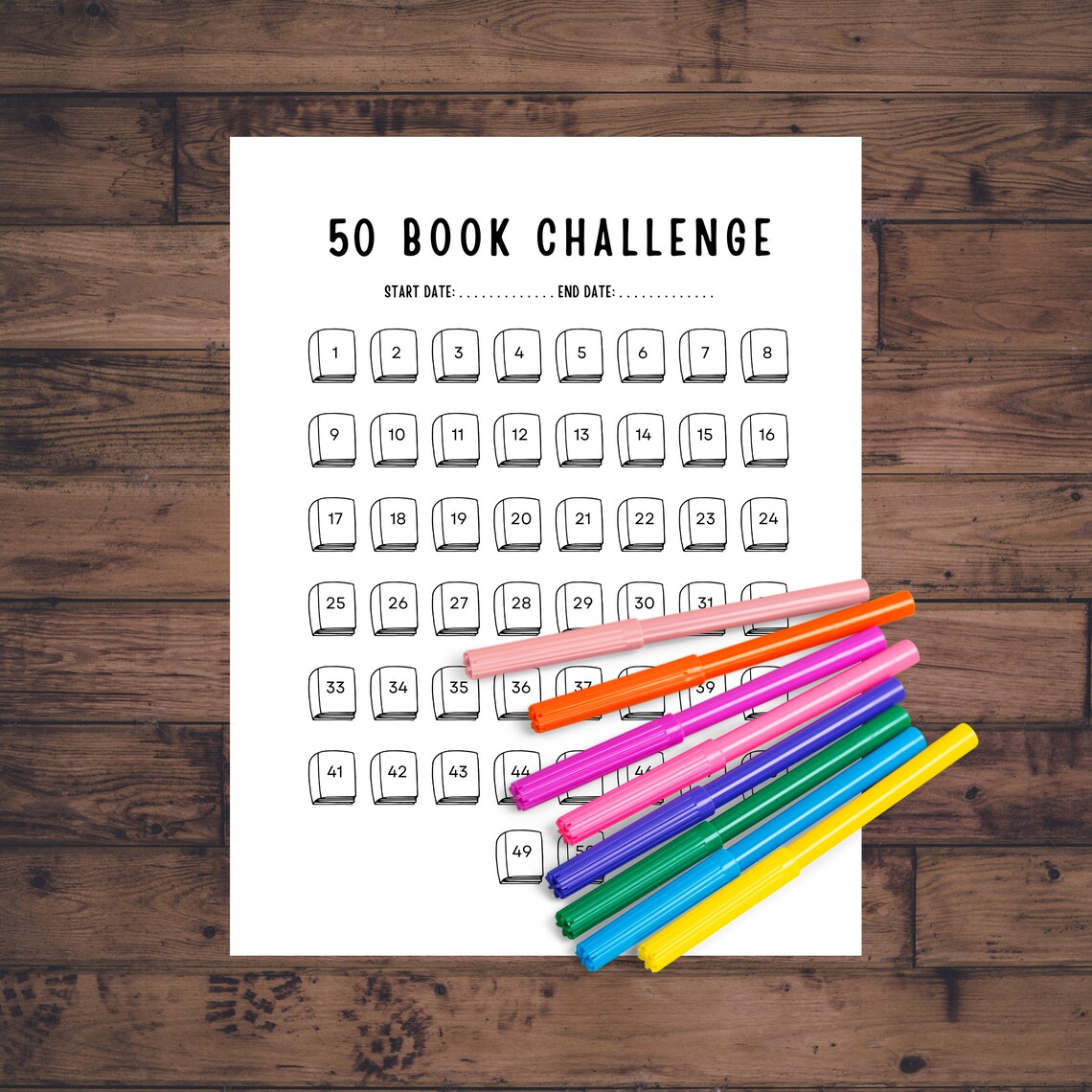 Printable Reading Challenge PDF Digital Download Reading Tracker Book ...