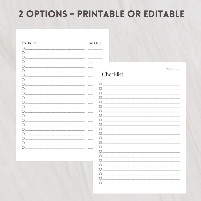 Minimal to Do List Printable, Simple Tasks List Template, Productivity ...