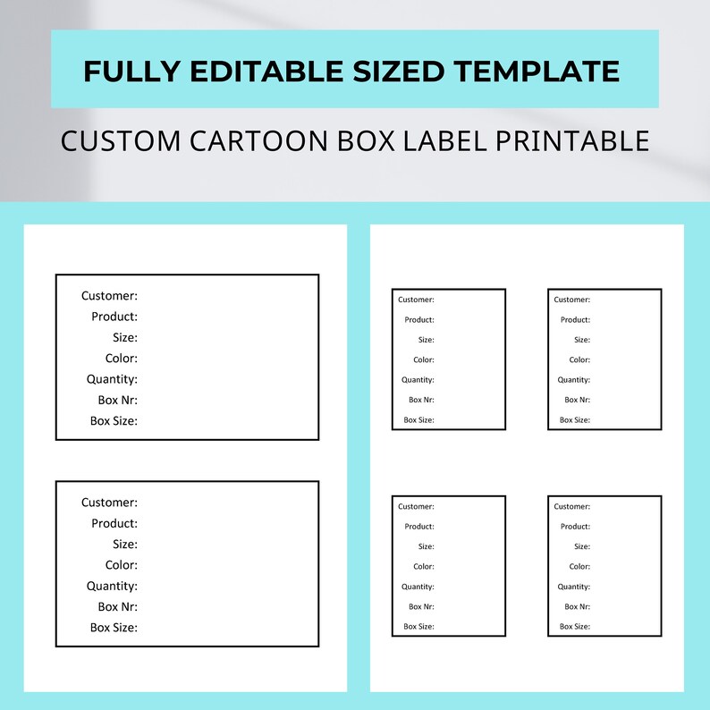 Cartoon Box Shipping Label Template: Editable Excel, Google Sheets ...