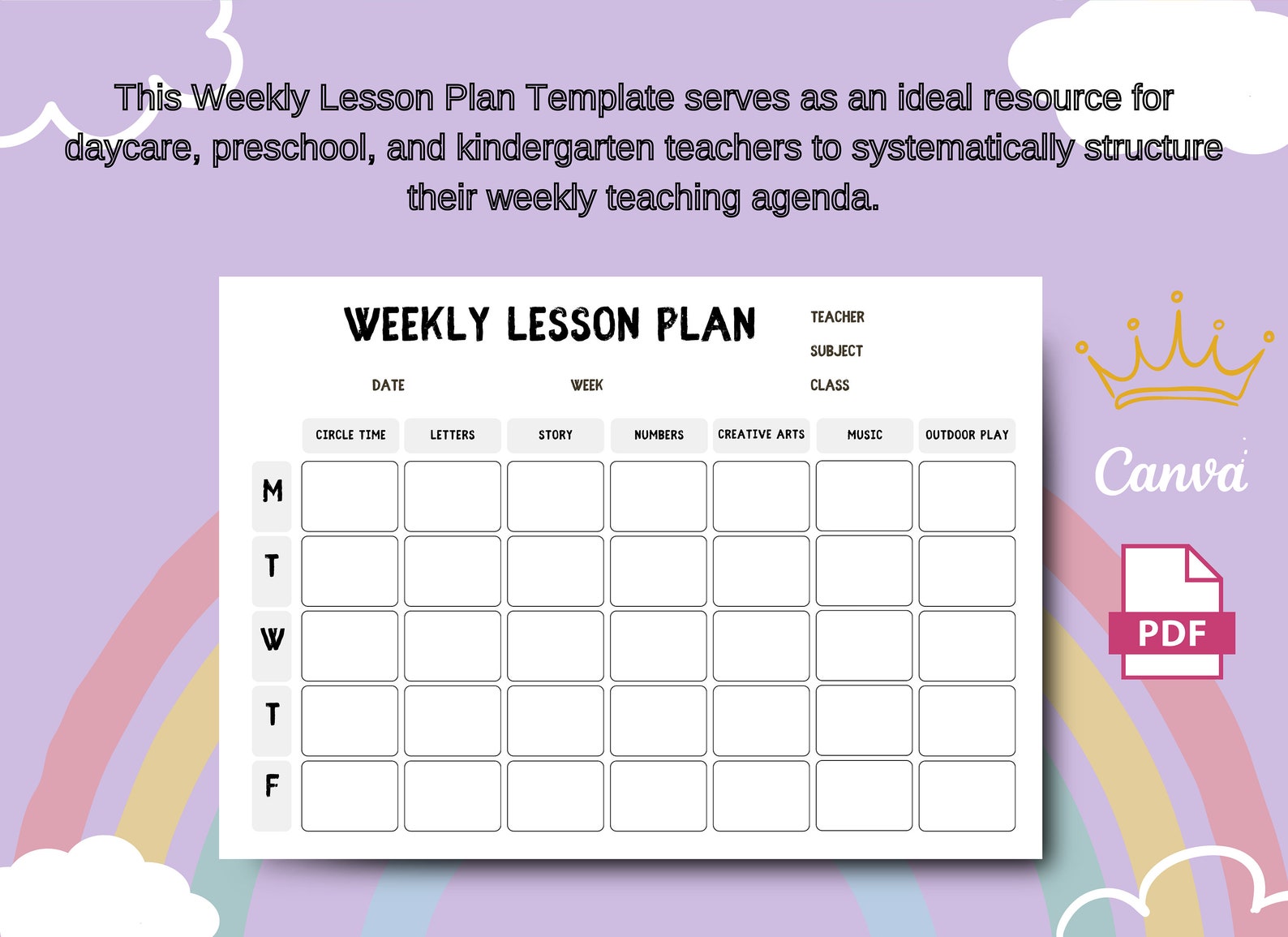 Lesson Plan Template, Lesson Planner Printable, Homeschool Teacher ...