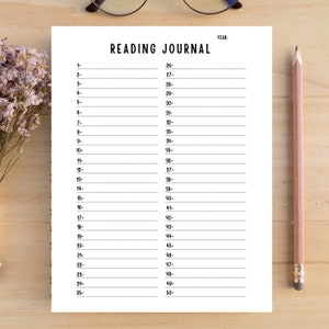 50 Book Challenge Tracker: Printable Reading Journal (digital Download ...