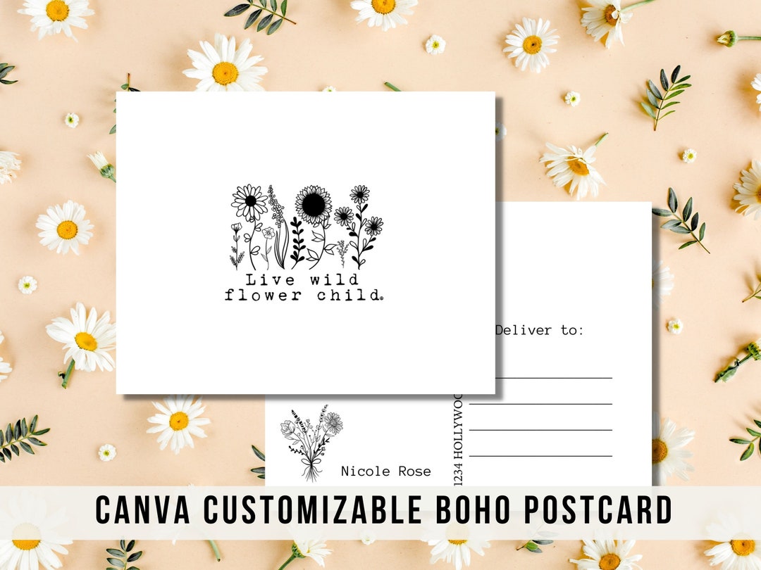 Line Art Stationary Printable Postcards Minimalist Stationary ...