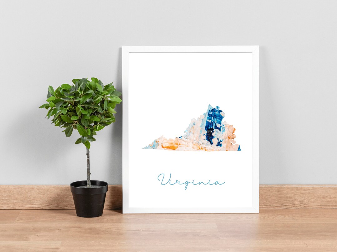 Virginia Printable Digital Download Art Print Virginia State - Etsy