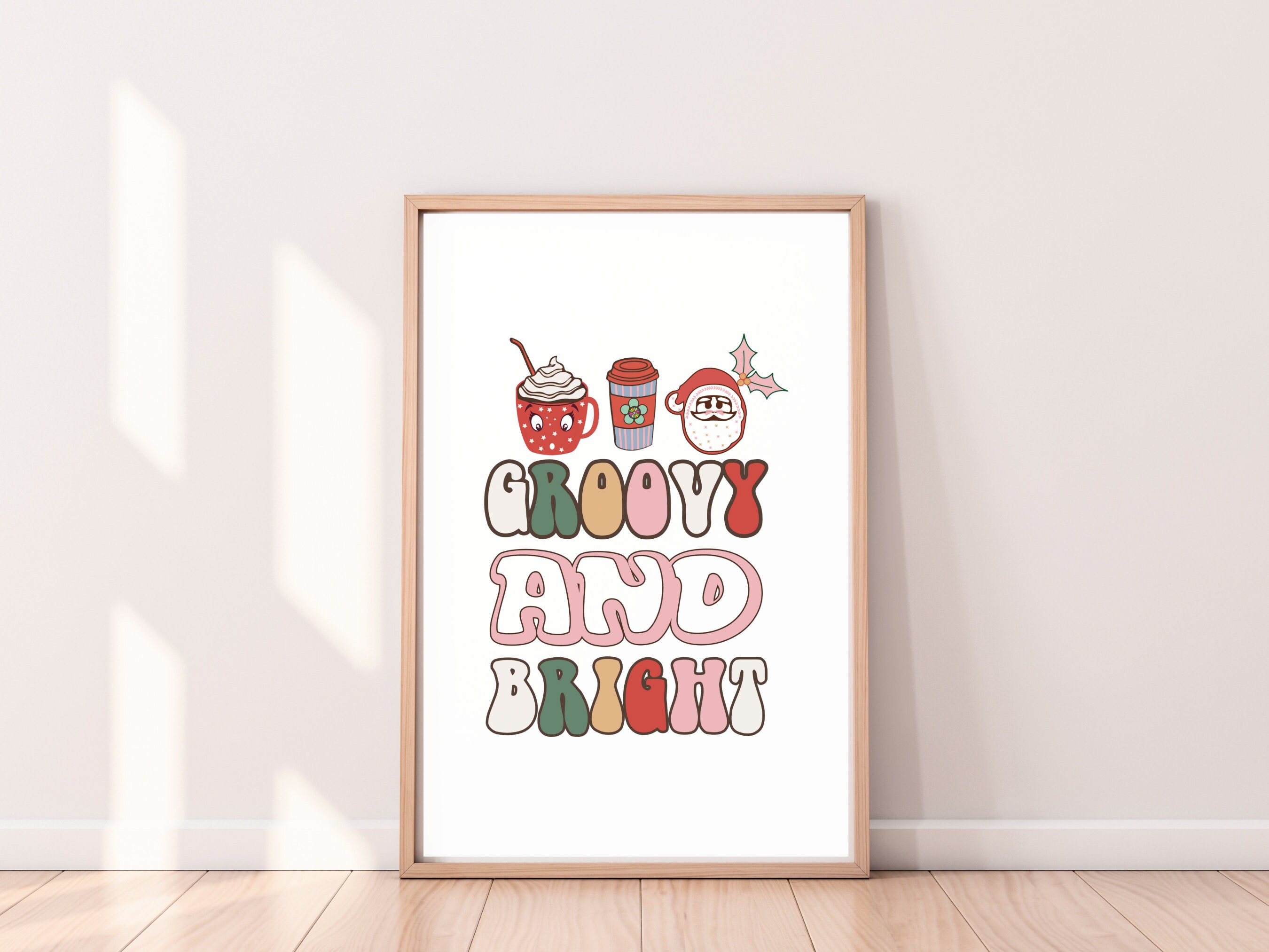 Retro Christmas Printable Christmas Gallery Wall 70's Christmas Wall ...