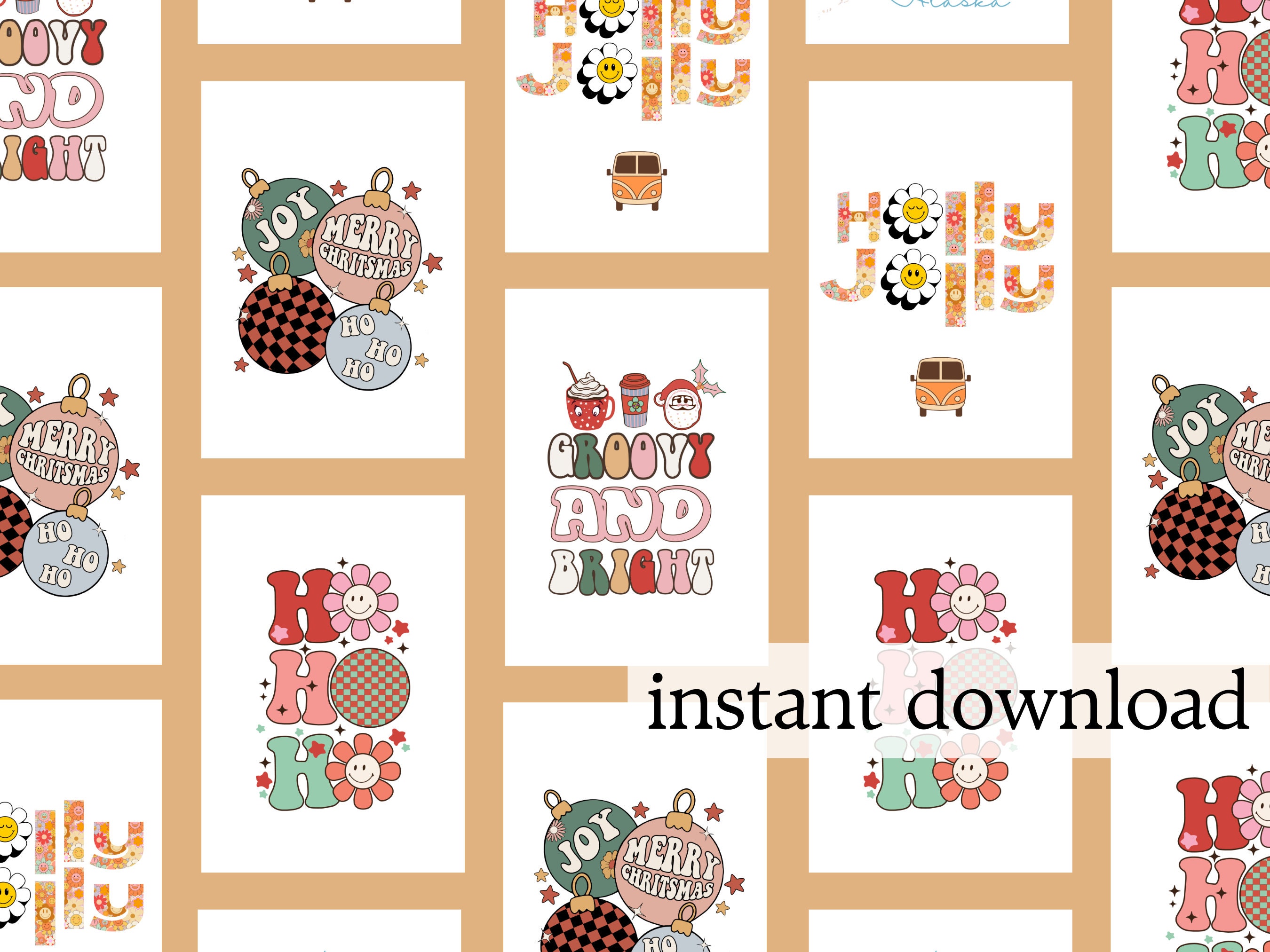 Christmas Line Art Print, Printable Christmas Decor, Scandinavian ...