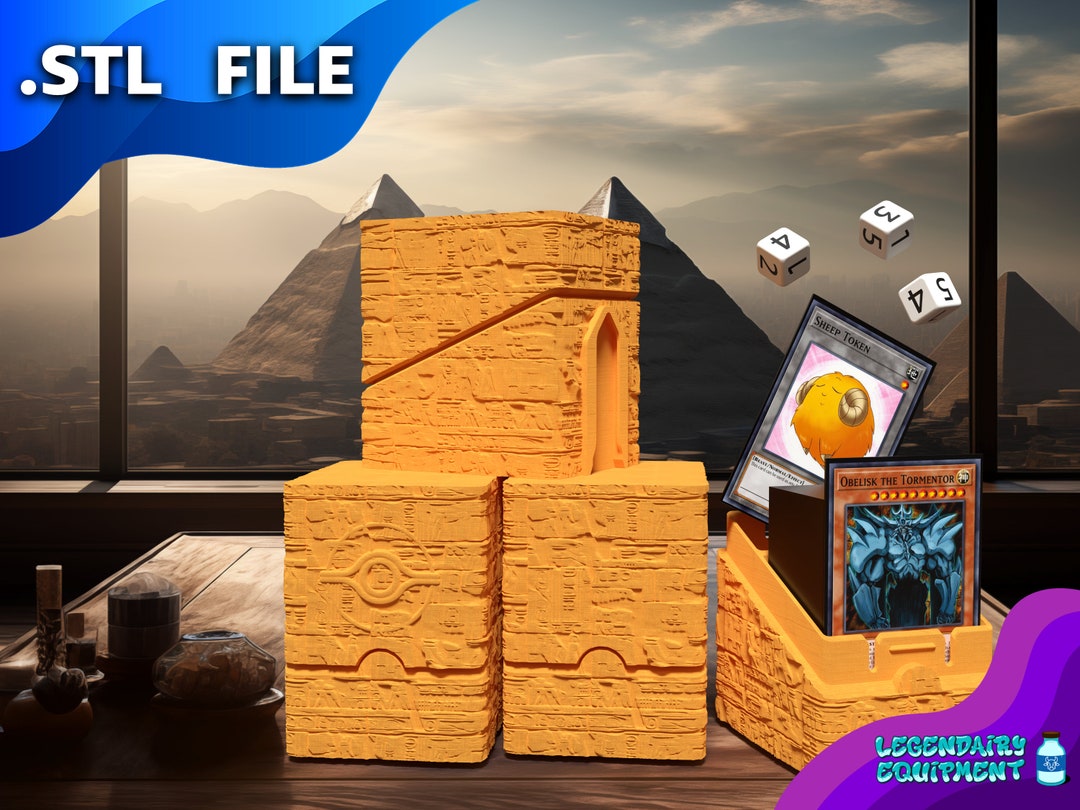 Yu-gi-oh Deck Box STL Files: Hieroglyphic Texture, Wall Mount (60 ...