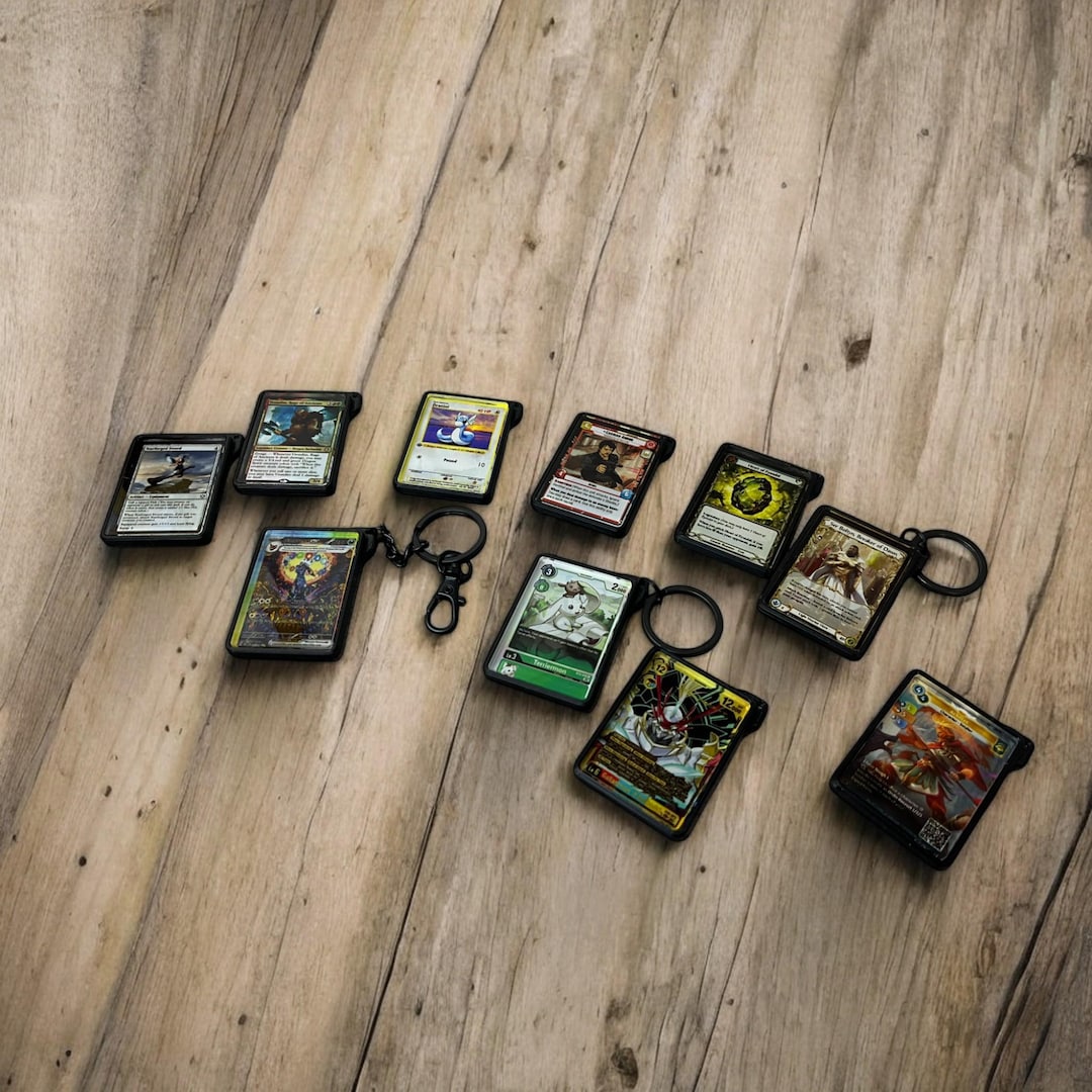 Mini Trading Card Game Keychains - Customizable, Half Sized Standard ...