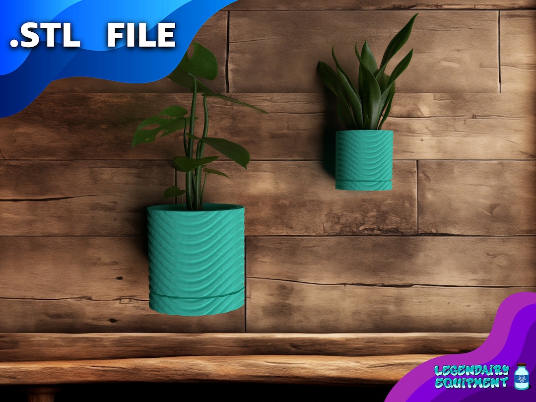 STL Files - Floating Wall Planter With Drip Tray - Wave Curtain Wall ...