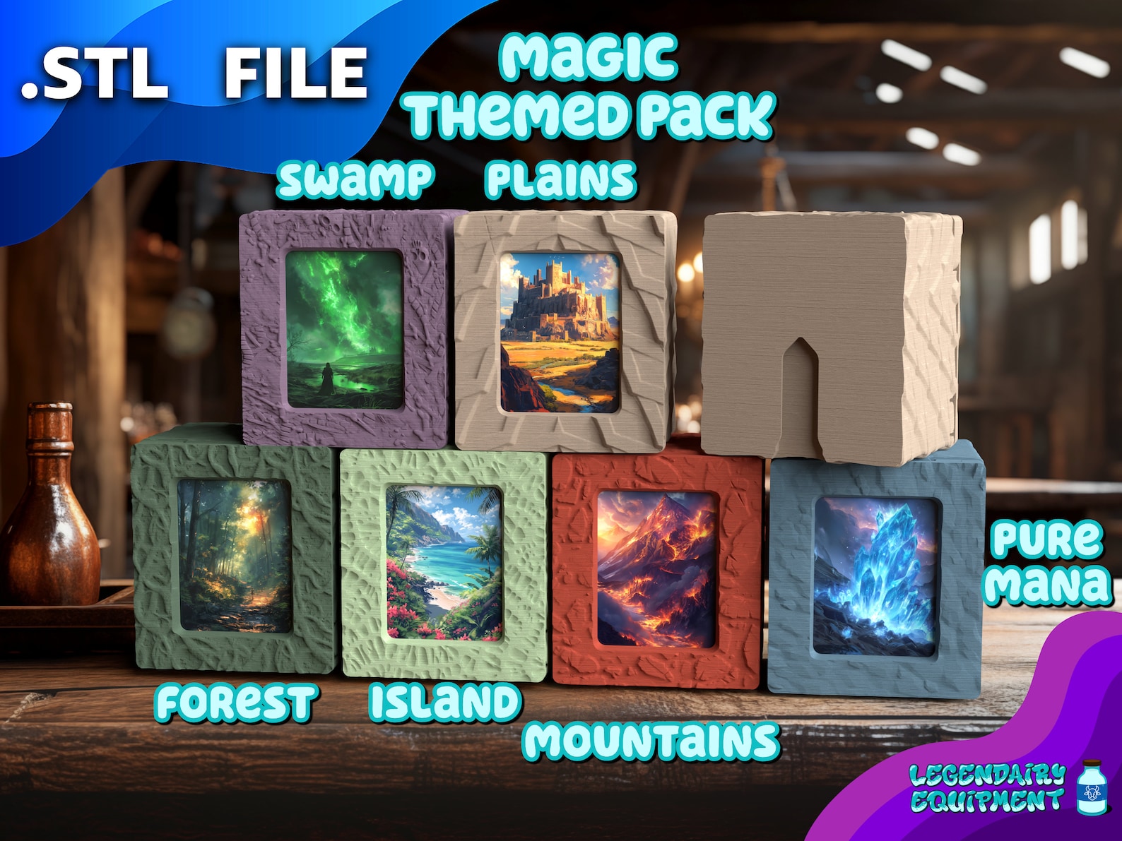 Magic the Gathering Deck Box STL Files: Commander Card Display, Wall ...