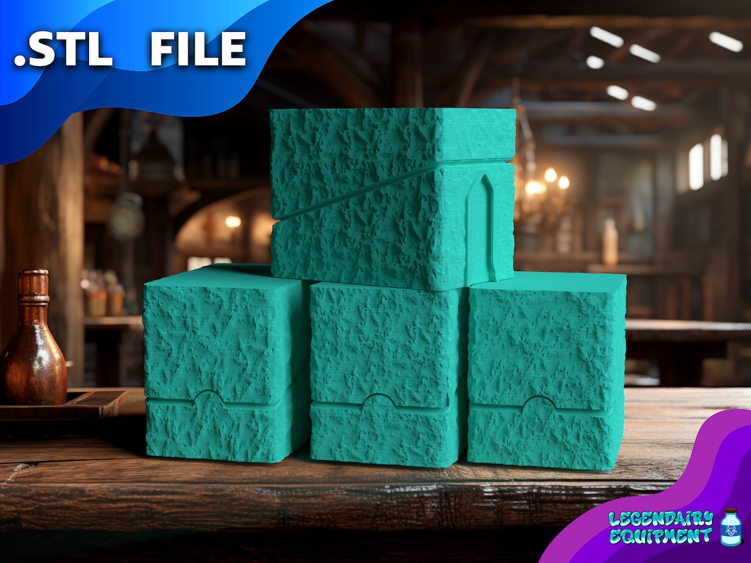 Wall Mountable Deck Box STL Files – Basic Designs, 60/80/100+ Card Size ...