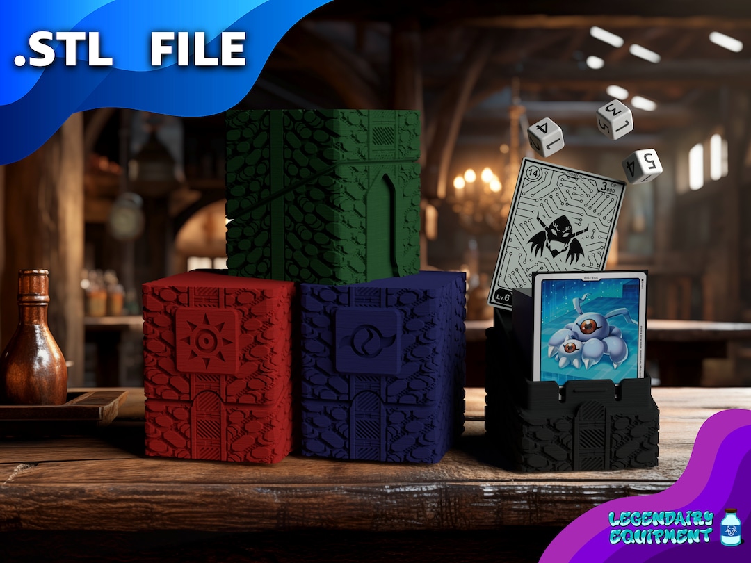 STL Files Deckbox Digimon TCG Hex Circuit 60 Size Floating Wall ...