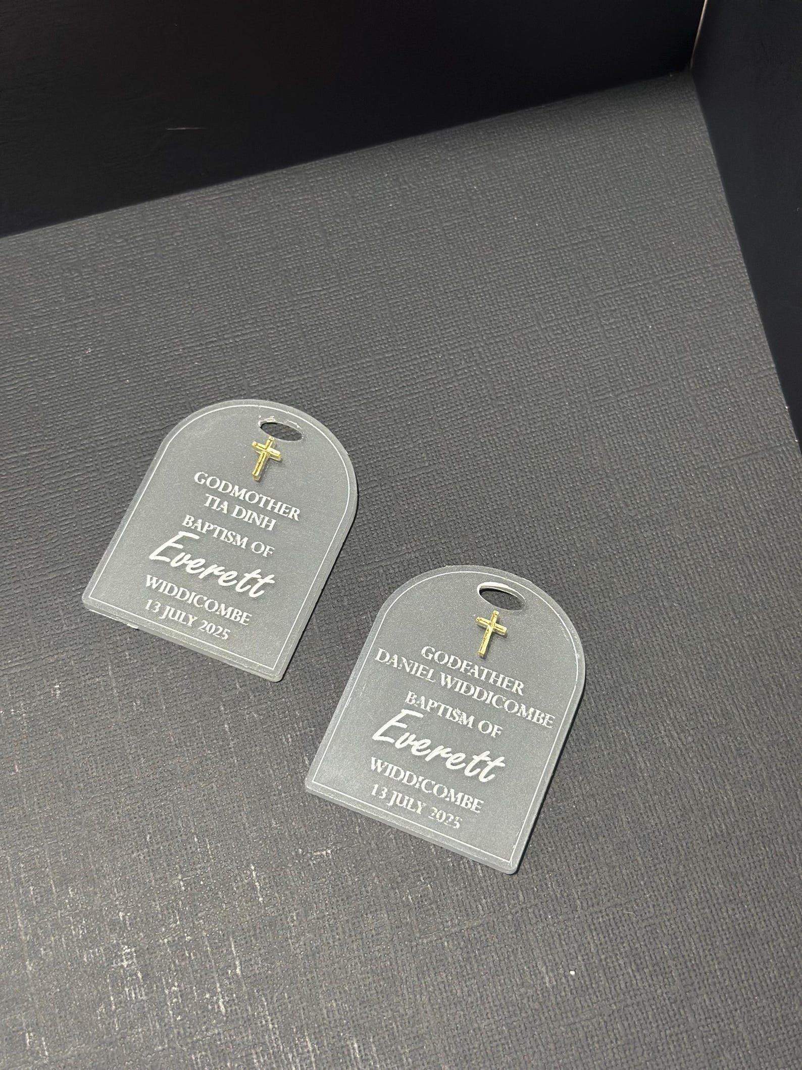 Baptism Tag Set | Custom | Acrylic Sign | Cake Topper | Acrylic Name ...