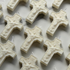 Jesus Cross Soy Candle | Baptism Christening Party Favors Holy ...
