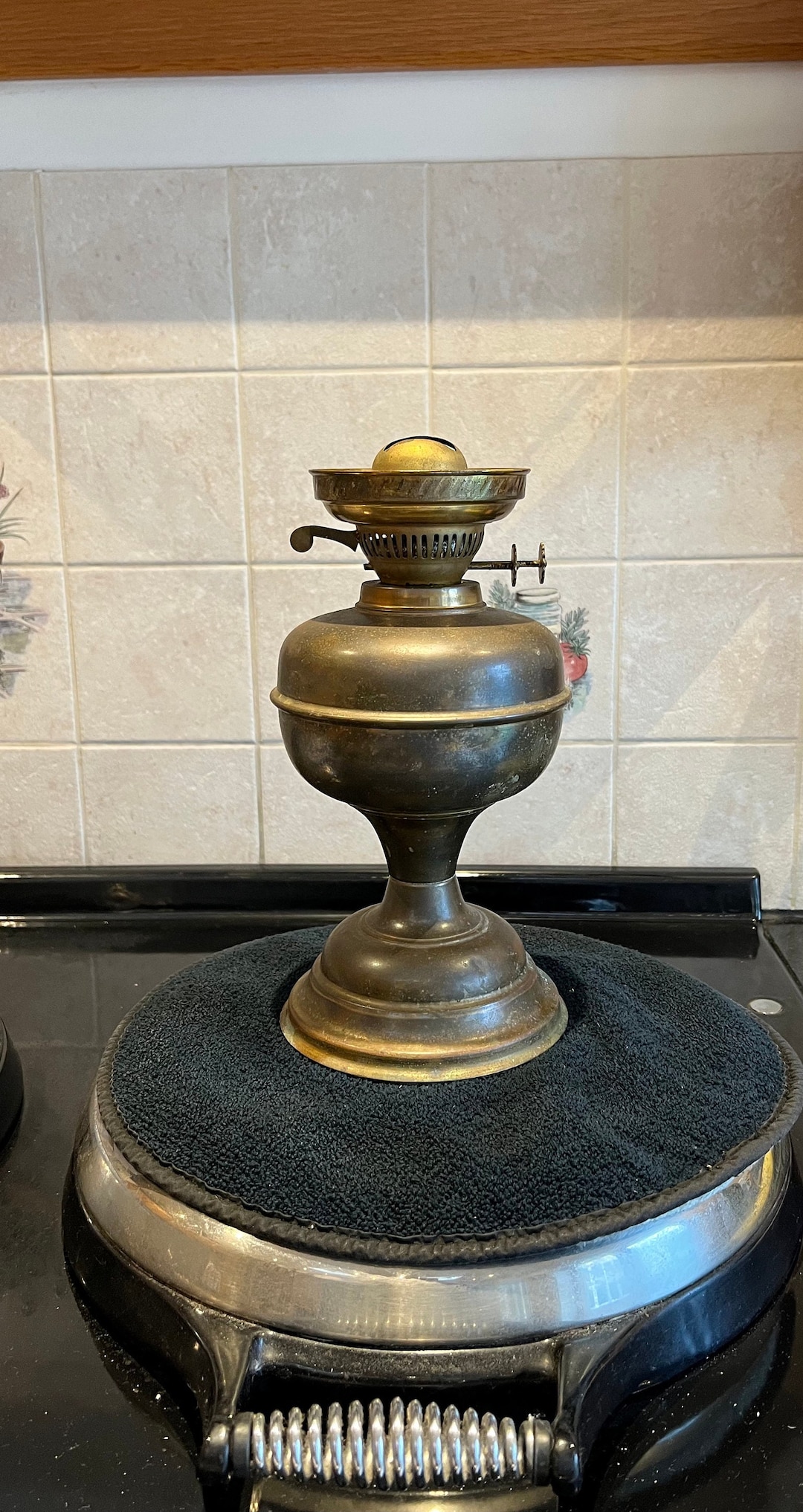 Vintage Brass Kerosene Oil Lamp With Base - Etsy