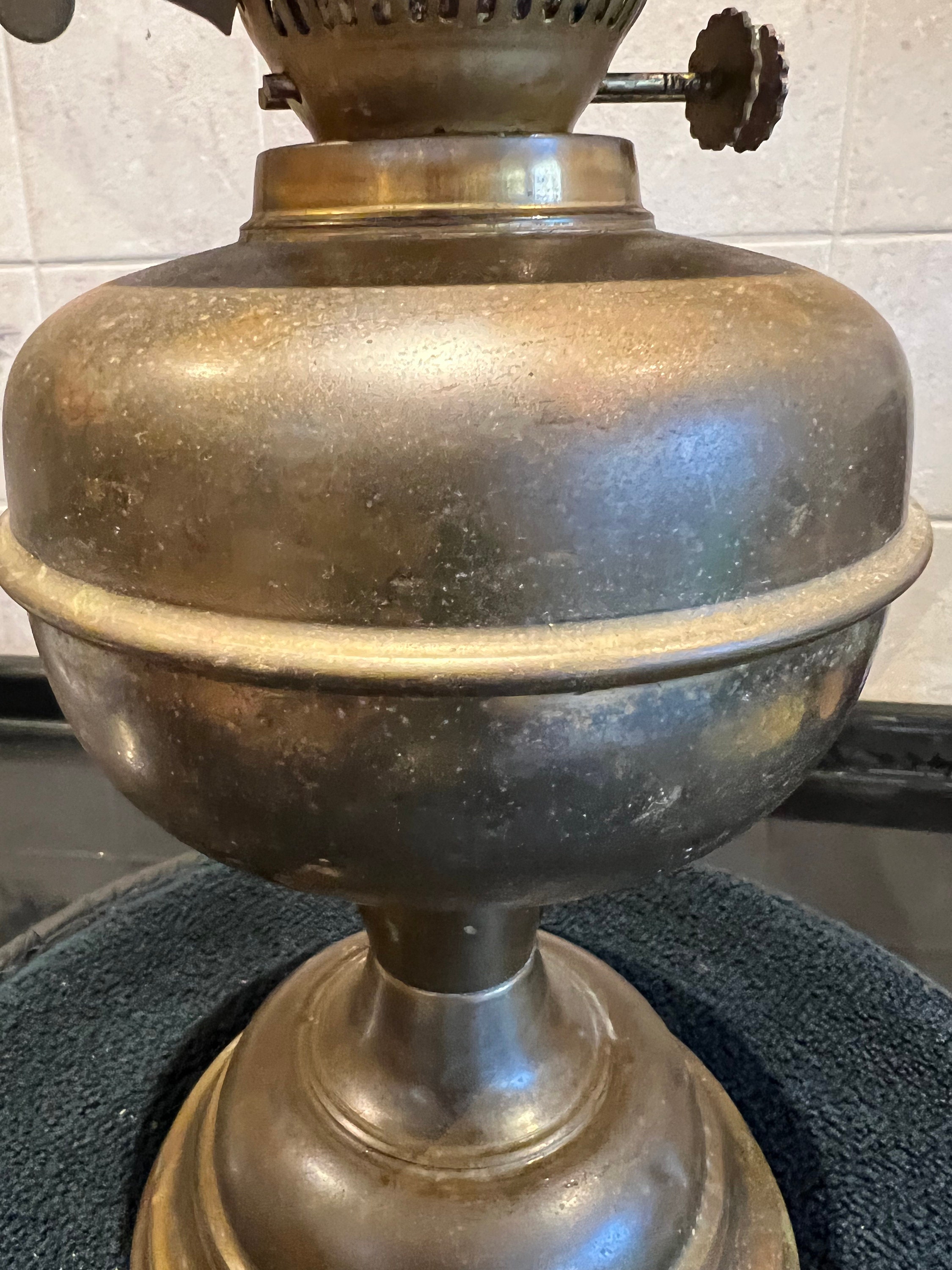 Vintage Brass Kerosene Oil Lamp With Base - Etsy