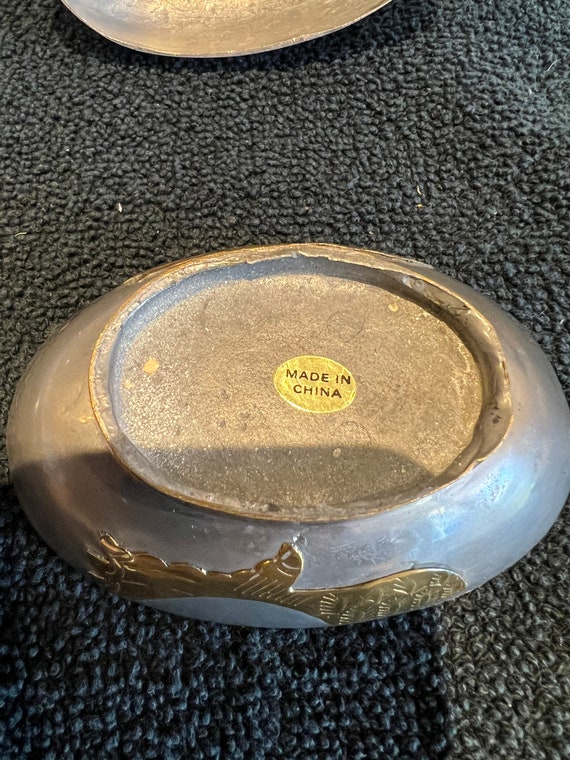 Vintage Chinese Pewter Duck Jewellery Box With Lift O… - Gem