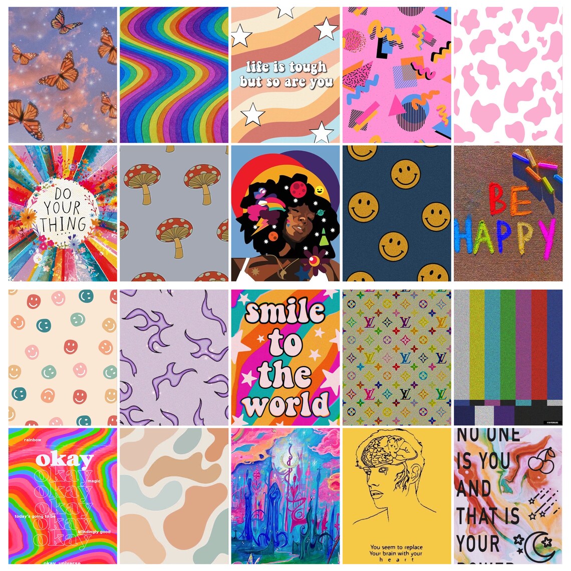 Indie Aesthetic Wall Collage Kit Girl Room Decor Dorm Decor - Etsy