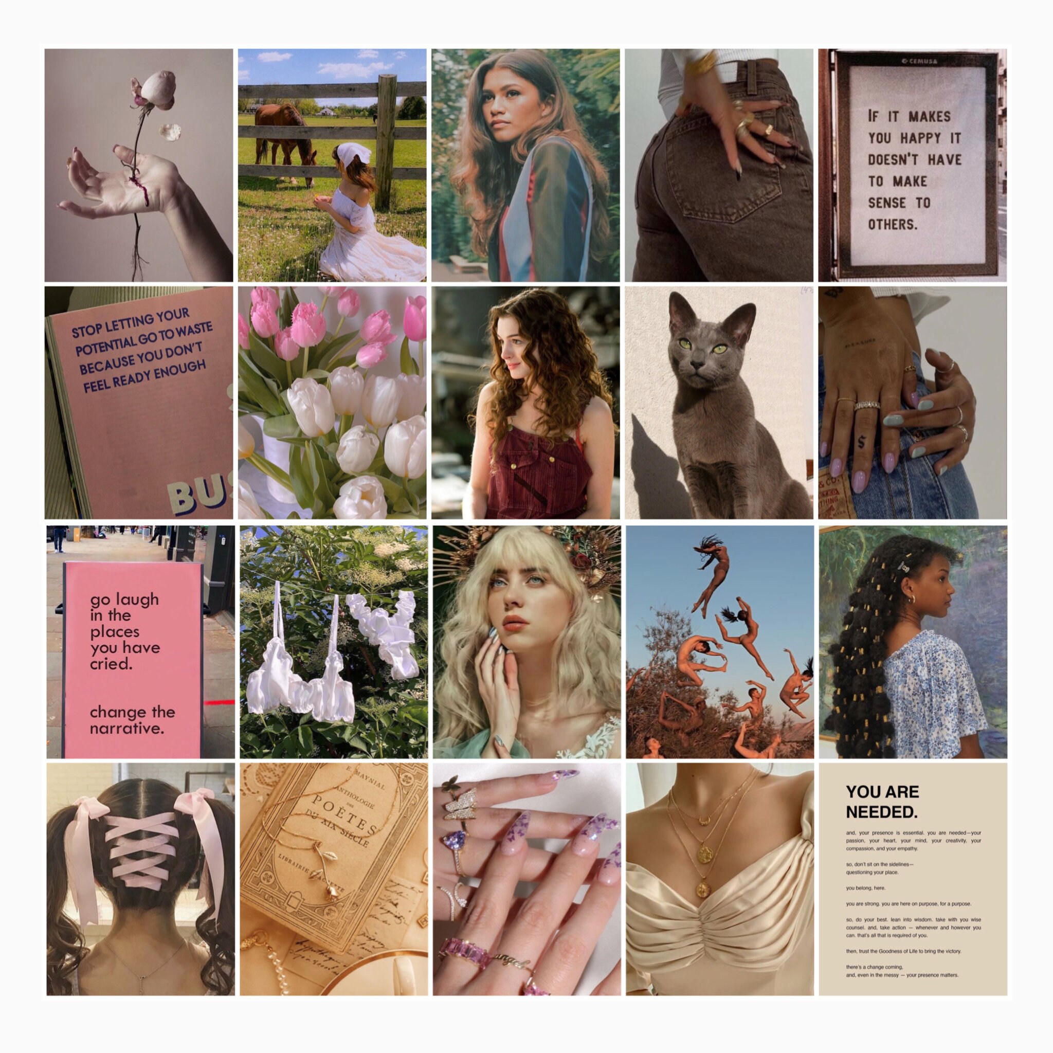 Cottagecore Wall Collage Kit Girl Room Decor Dorm Decor Etsy Australia