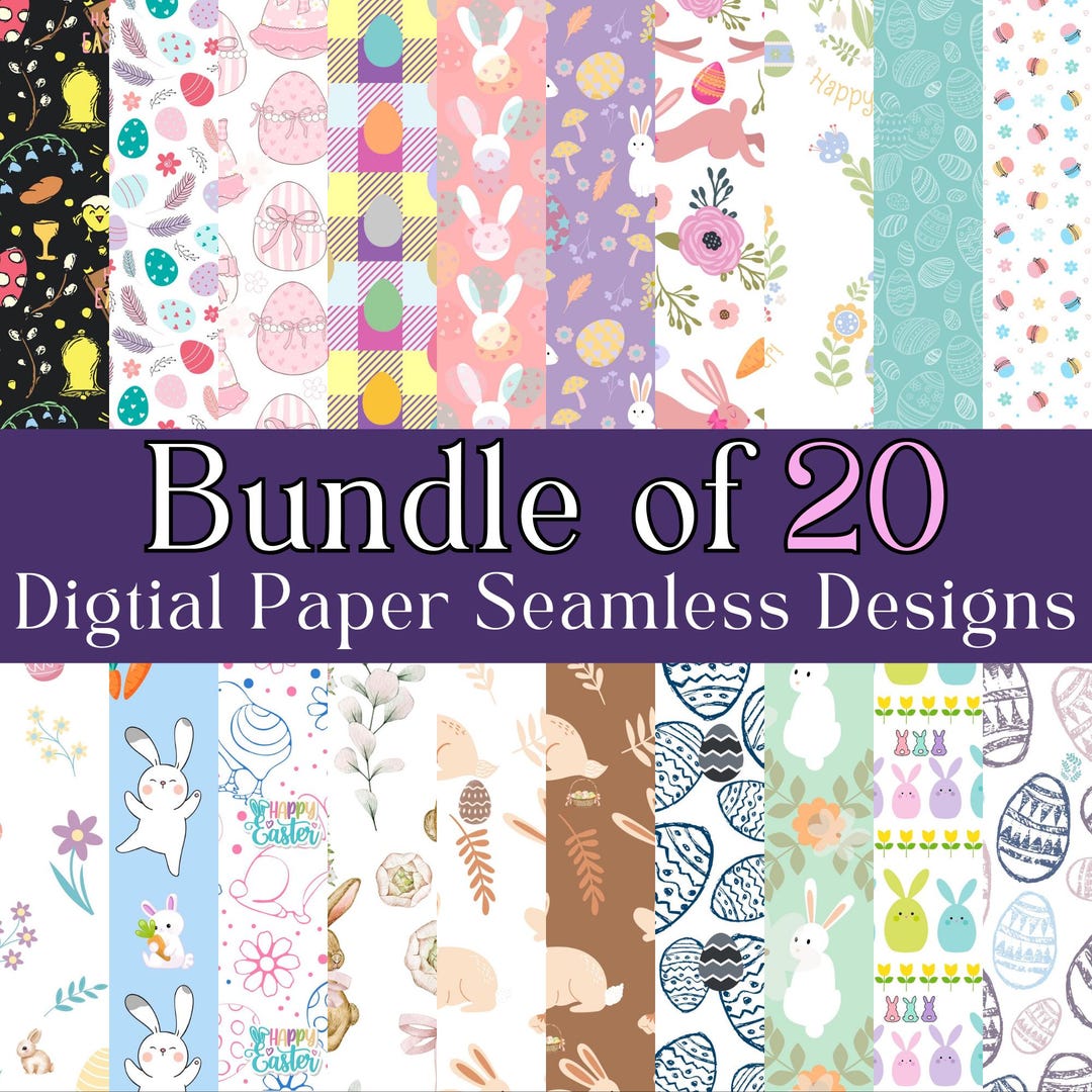 Easter Digital Paper Set - 20 Seamless Designs for Scrapbooking and ...